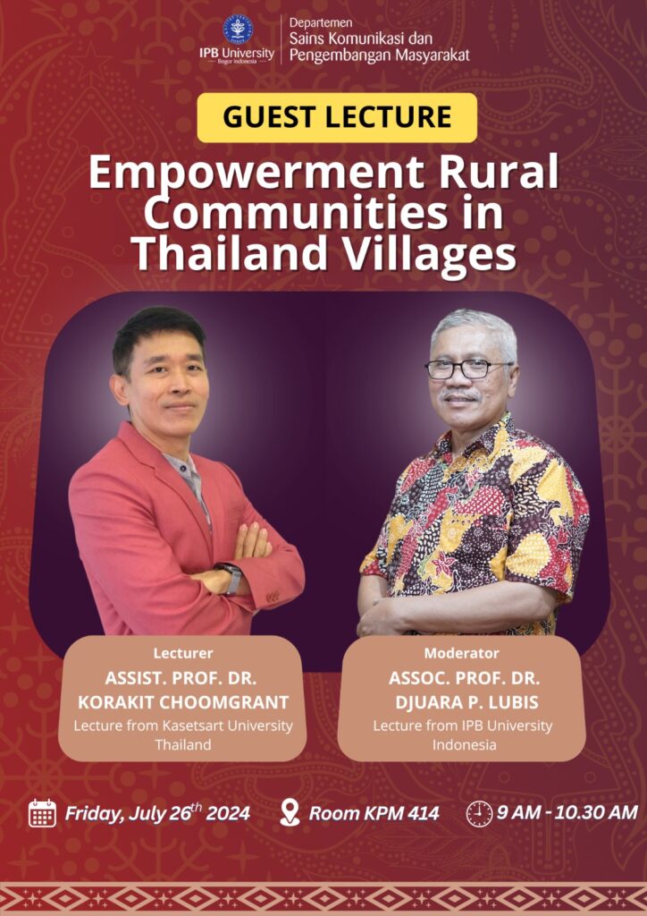 [Jumat, 26 Juli 2024] - Guest Lecture: Empowerment Rural Communities in ...